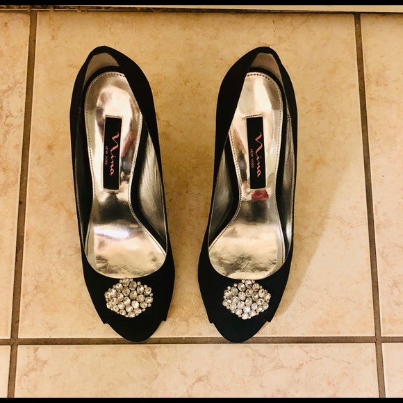 Nina | Shoes | Black Satin Nina Pumps | Poshmark